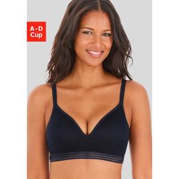 Lascana Damen Lascana Bralette-BH &raquo;Freya&laquo; ohne B&uuml;gel mit eingearbeitetem Push-up Kissen, bequemer BH blau 75, Cup D