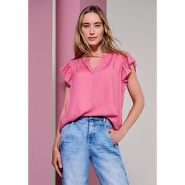 Street One Damen Street One Kurzarmbluse Sommerbluse mit Volant-&Auml;rmeln 46