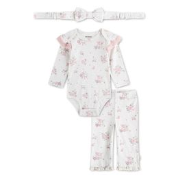 Huggies Babywear M&auml;dchen HUGGIES babywear Body & Hose &raquo;HUGG PANT SET + ATTACHMENT&laquo; Set, 3 mit passendem Haarband, floraler Alloverprint - for Girls 2 