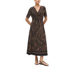 s.Oliver BLACK LABEL Damen s.Oliver BLACK LABEL Blusenkleid Ohne Taschen Sommerkleid mit Animal-Print 38, N-Gr