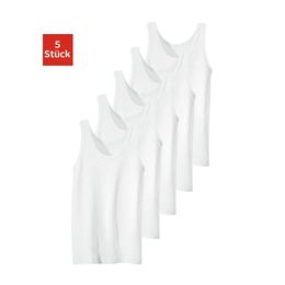 H.I.S. H.I.S Kinder Unterhemd Packung, 5 Stk. unifarben, Tanktop, Feinripp-Qualit&auml;t wei&szlig; 92, 5 Stk., N-Gr