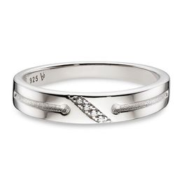 Bruno Banani Damen Silberring &raquo;Schmuck Geschenk Damenring rhodiniert&laquo; mit Zirkonia (synth.) silber 58, Silber 925 (Sterlingsilber), 4,1mm