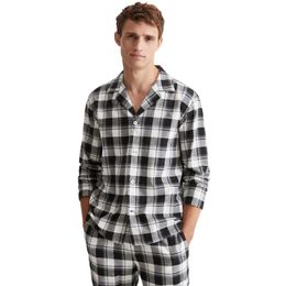 Marc O'Polo Marc O'polo Herren Marc O'Polo Pyjamaoberteil &raquo;Homey Flanne&laquo; Knopfleiste, Langarm, kariert, Logo-Stickerei, Flanell schwarz L
