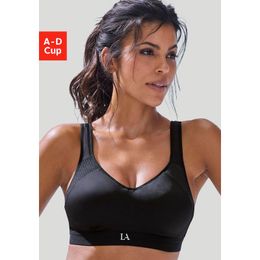 active by Lascana LASCANA ACTIVE Sport-BH ohne B&uuml;gel mit breiten, wattierten Tr&auml;gern, mit seidiger Microfaser schwarz 70, Cup C Sport-BH