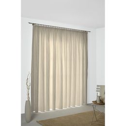 WIRTH Vorhang &raquo;Sepino&laquo; Kr&auml;uselband 1 Stk. tlg. beige Jacquard, Obermaterial: 75% Polyester, 25% Baumwolle 255cm, Kr&auml;uselband, 132cm