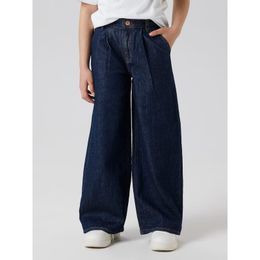 name it M&auml;dchen Relax-fit-Jeans &raquo;NKFBELLA HW W PLEAT JEANS 3020-AZ L NOOS&laquo; blau 134, N-Gr