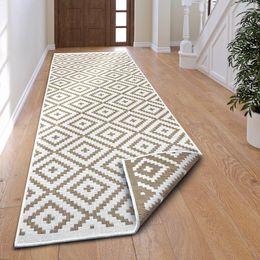 OTTO home Teppich &raquo;Ronda Wendeteppich&laquo; rechteckig 5 mm H&ouml;he Sisal-Optik, Flachgewebe, In- und Outdoor, geometrisches Boho Design beige Kunstfaser B : 