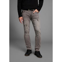 Bruno Banani Herren Straight-Jeans &raquo;Hutch&laquo; gerade geschnittenes Bein, niedrige Leibh&ouml;he, regul&auml;re Passform grau 32, L&auml;nge 34