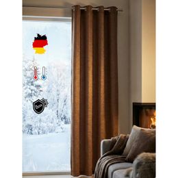 WIRTH Vorhang &raquo;Trondheim B&laquo; &Ouml;sen 1 Stk. tlg. braun Chenille, Polyacryl 225cm, &Ouml;sen, 131cm