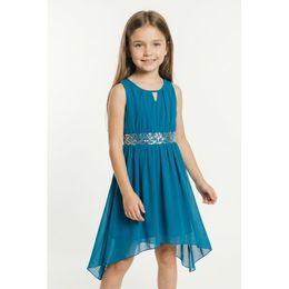 bonprix Kinder bonprix Chiffonkleid f&uuml;r festliche Anl&auml;sse, &auml;rmellos, Regular Fit blau 170, N-Gr