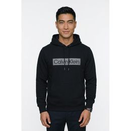 Calvin Klein Herren Kapuzensweatshirt, Kapuze mit Kordelzug, Regular Fit, Logodruck S