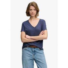 Superdry Damen T-Shirt &raquo;STUDIOS SLUB EMB VEE TEE&laquo; Baumwollmischung, relaxed fit XS
