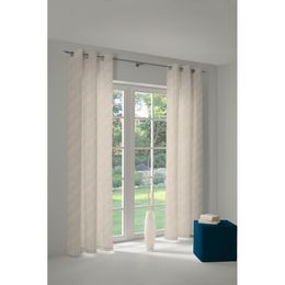 Adam Vorhang &raquo;Argentinian Criolla&laquo; &Ouml;sen 1 Stk. tlg. aus 100% Bio-Baumwolle beige Jacquard, Baumwolle (Bio-Baumwolle) 145cm, &Ouml;sen, 145cm