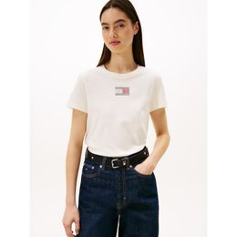 Tommy Jeans Damen Kurzarmshirt &raquo;TJW REG PARTY FLAG TEE EXT&laquo; wei&szlig; S (36)