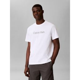 Calvin Klein Jeans Herren T-Shirt Rundhalsausschnitt, reine Baumwolle, Logoschriftzug wei&szlig; XXL