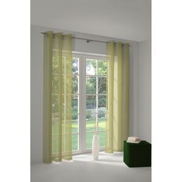 WIRTH Vorhang &raquo;LORCA&laquo; &Ouml;sen 1 Stk. tlg. gr&uuml;n Obermaterial: 66% Polyester, 34% Baumwolle 150cm, &Ouml;sen, 132cm