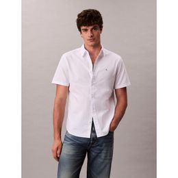 Calvin Klein Jeans Herren Kurzarmhemd &raquo;CLASSIC OXFORD SHIRT&laquo; Regular fit mit Button-Down-Kragen wei&szlig; M, N-Gr