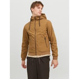 Jack & Jones Jack & Jones Herren Softshelljacke &raquo;JJEBASIC mit wasserabweisender Funktion&laquo; mit Kapuze Kunstfaser, regular fit braun S