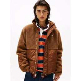 Tommy Jeans Herren Steppjacke &raquo;TJM ESSENTL MIX TEDDY&laquo; &Uuml;bergangsjacke relaxed fit, mit Teddy Fleece, Stehkragen braun S