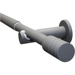 Gardinia Gardinenstange &raquo;Set &Oslash; 16/19 mm&laquo; &Oslash; 19 mm 1 l&auml;ufig-l&auml;ufig ausziehbar 1-Lauf grau L: 120cm - 210cm &Oslash; 19mm, 1 Stk., 1 l&auml;ufig