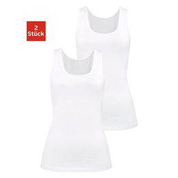 H.I.S. H.I.S Damen Unterhemd 2er-Pack, aus elastischer Baumwoll-Qualit&auml;t, Tanktop, Unterziehshirt wei&szlig; 40/42, N-Gr