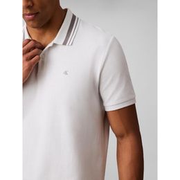 Calvin Klein Jeans Herren Poloshirt &raquo;SS CSL PQ CLSSC TPPD&laquo; Mit Rundhalsausschnitt wei&szlig; M