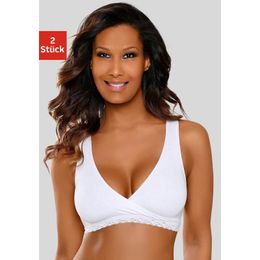 Petite Fleur By Lascana Damen petite fleur by Lascana Soft-BH Packung, ohne B&uuml;gel auch als Schlaf-BH oder Still-BH geeignet schwarz-wei&szlig; 38, N-Gr