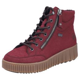 Rieker Damen Winterboots Plateaustiefelette, Schn&uuml;rboots mit Warmfutter und TEX-Ausstattung rot 42