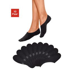 H.I.S. H.I.S Damen F&uuml;&szlig;linge &raquo;Damen und Herren Socken im Schuh nicht sichtbar&laquo; Packung, 10 Stk. tlg. weit ausgeschnitten schwarz 43-46
