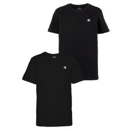 Champion Jungen T-Shirt Packung, 2 Stk. 2er-Pack, Kurzarm, mit Rundhalsausschnitt, aus Baumwolle S (128/134)