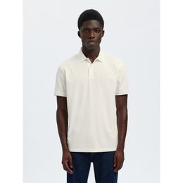 Selected Herren Selected Poloshirt &raquo;SLHFAVE BUTTON SS POLO NOOS&laquo; Baumwollmischung, regular fit wei&szlig; XXL