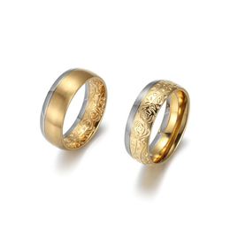 Firetti Unisex Trauring &raquo;Schmuck Geschenk "LIEBE" bicolor, ca. 8,00 mm breit&laquo; gold 54,mit Au&szlig;enstruktur, Edelstahl, 8mm