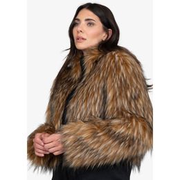 Sportalm Kitzb&uuml;hel Damen Fellimitatjacke mit Kapuze Regular fit mit Rundhalsausschnitt 44