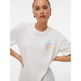 V&eacute;ro Moda Vero Moda Damen T-Shirt &raquo;VMNINNA MIA SS TOP BOX JRS&laquo; Baumwolle, R&uuml;ckenprint wei&szlig; S