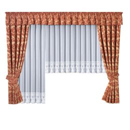 Stickereien Plauen Gardine &raquo;Diana&laquo; Kr&auml;uselband 1 Stk. tlg. veredelt mit echter Plauener Spitze Stickerei wei&szlig; Polyester 175cm, Kr&auml;uselband, 300cm