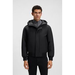 BOSS Orange Herren BOSS Orange Blouson &raquo;Osis&laquo; mit Kapuze relaxed fit, mit wattierter Kapuze, verdeckter Rei&szlig;verschluss schwarz 46