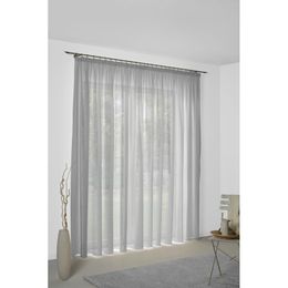 WIRTH Vorhang &raquo;Sunday&laquo; Kr&auml;uselband 1 Stk. tlg. nach Ma&szlig; grau Jacquard, Baumwolle, Polyester 145cm, Kr&auml;uselband, 141cm