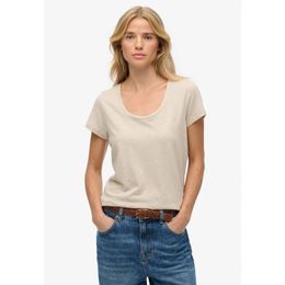 Superdry Damen T-Shirt &raquo;STUDIOS SCOOP NECK TEE&laquo; beige L