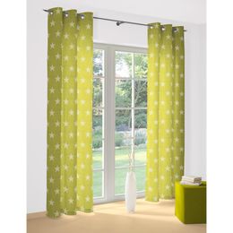 WIRTH Vorhang &raquo;FELINO&laquo; &Ouml;sen 1 Stk. tlg. gr&uuml;n Jacquard, Baumwolle, Polyester 145cm, &Ouml;sen, 132cm