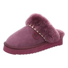 Rohde Damen Pantoffel &raquo;GENOVA&laquo; Hausschuh, Clog mit Lammwolle und Plateasohle lila 41