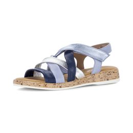 Gabor Damen Riemchensandale &raquo;Rhodos&laquo; Sandalette, Sommerschuh im Kontrast-Look, G-Weite blau 38