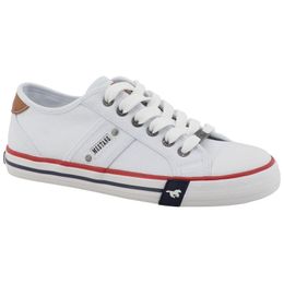 Mustang Shoes Damen Sneaker &raquo;Winona&laquo; Freizeitschuh, Halbschuh, Schn&uuml;rschuh mit seitlichem Logoschriftzug wei&szlig; 41