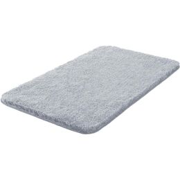 Grund Badematte &raquo;Melange&laquo; H&ouml;he 27 mm rutschhemmend beschichtet fu&szlig;bodenheizungsgeeignet besonders dichter Flor silber Polyacryl rechteckig (50cm x 80cm ), 1