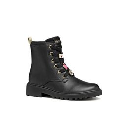 Geox M&auml;dchen Schn&uuml;rboots &raquo;J CASEY GIRL Harry Potter&laquo; Stiefel, Biker Boots mit Blockabsatz schwarz 28