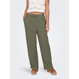 Only Damen Only Schlupfhose &raquo;ONLSIESTA MW PULL-UP LINEN BL PNT NOOS&laquo; Viskosemischung gr&uuml;n L (40), L&auml;nge 32