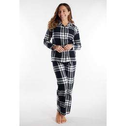 Tom Tailor Damen Tom Tailor Schlafanzug &raquo;Xanthi&laquo; 2 tlg. mit langen &Auml;rmeln, kariert, Kn&ouml;pfe grau 38 (M)