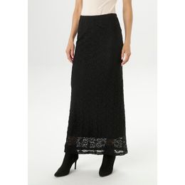 Aniston Selected Damen Aniston SELECTED Maxirock mit elastischer, floraler Spitze schwarz 36
