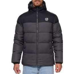 INDICODE Herren Steppjacke &raquo;INAlanin&laquo; mit Kapuze grau L