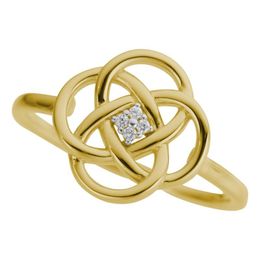 Firetti Damen Fingerring &raquo;Schmuck Geschenk Gold 333 Damenring Goldring Knoten&laquo; mit Brillanten gold 18, 0,02 P2 = erkennbare Einschl&uuml;sse, Diamanten 