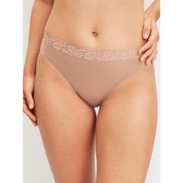 Calida Damen Calida Slip &raquo;Natural Comfort Lace&laquo; verspielte Spitze, Regular-Cut, elastischer Single Jersey, weich XS (36/38)